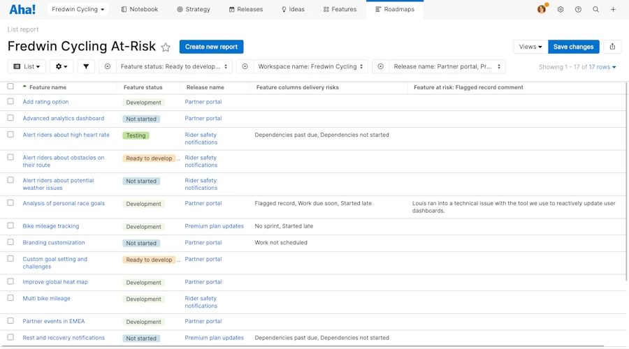 Automatically Track Delivery Risks in Aha! Software