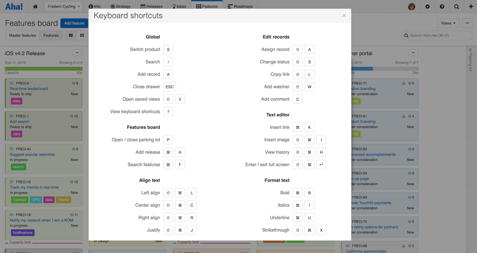Just Launched! — New Keyboard Shortcuts in Aha! | Aha! software