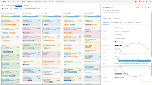 Azure DevOps Roadmap Tool Integration | Aha! software