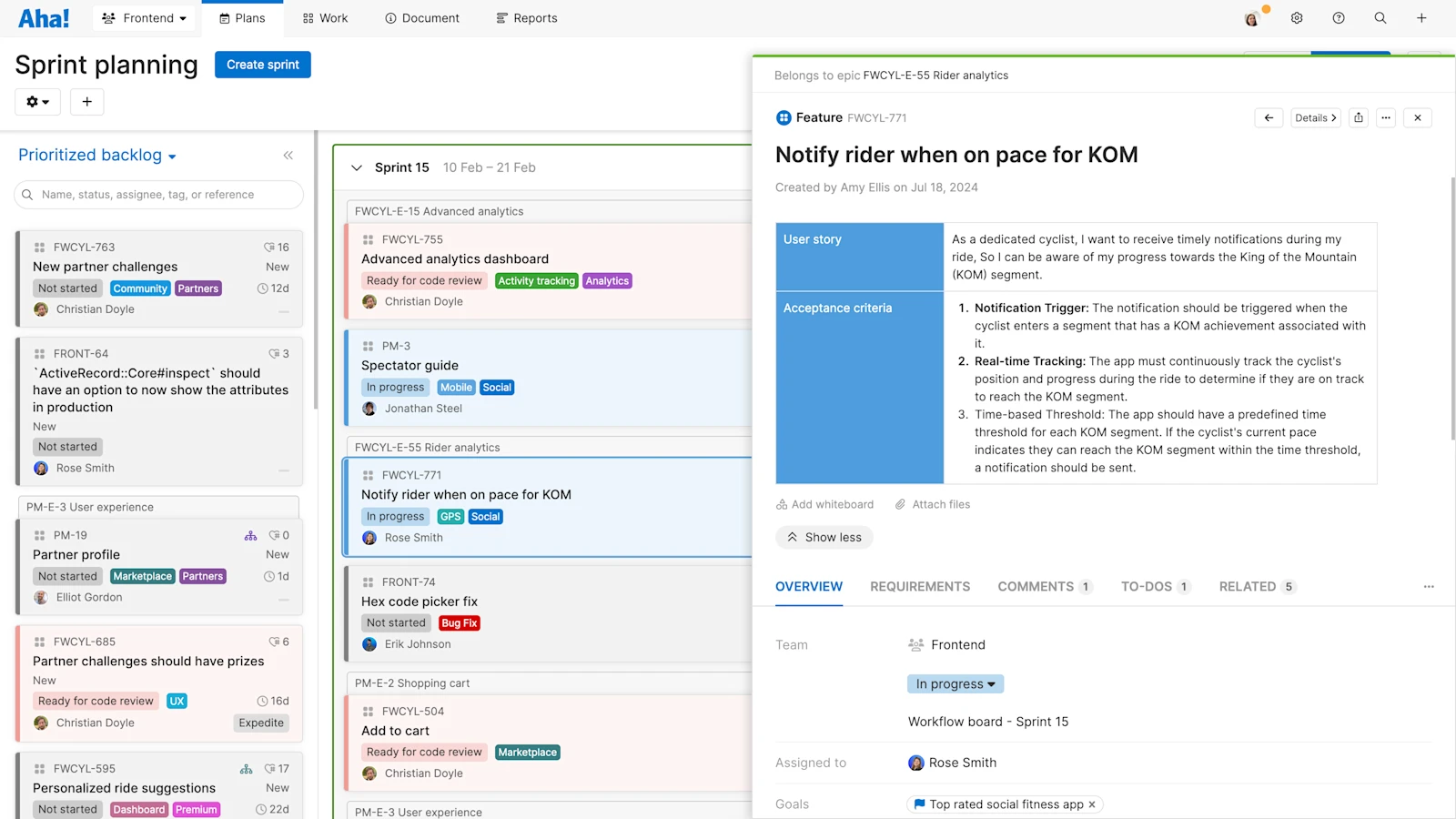 Aha! software use case — Build the roadmap