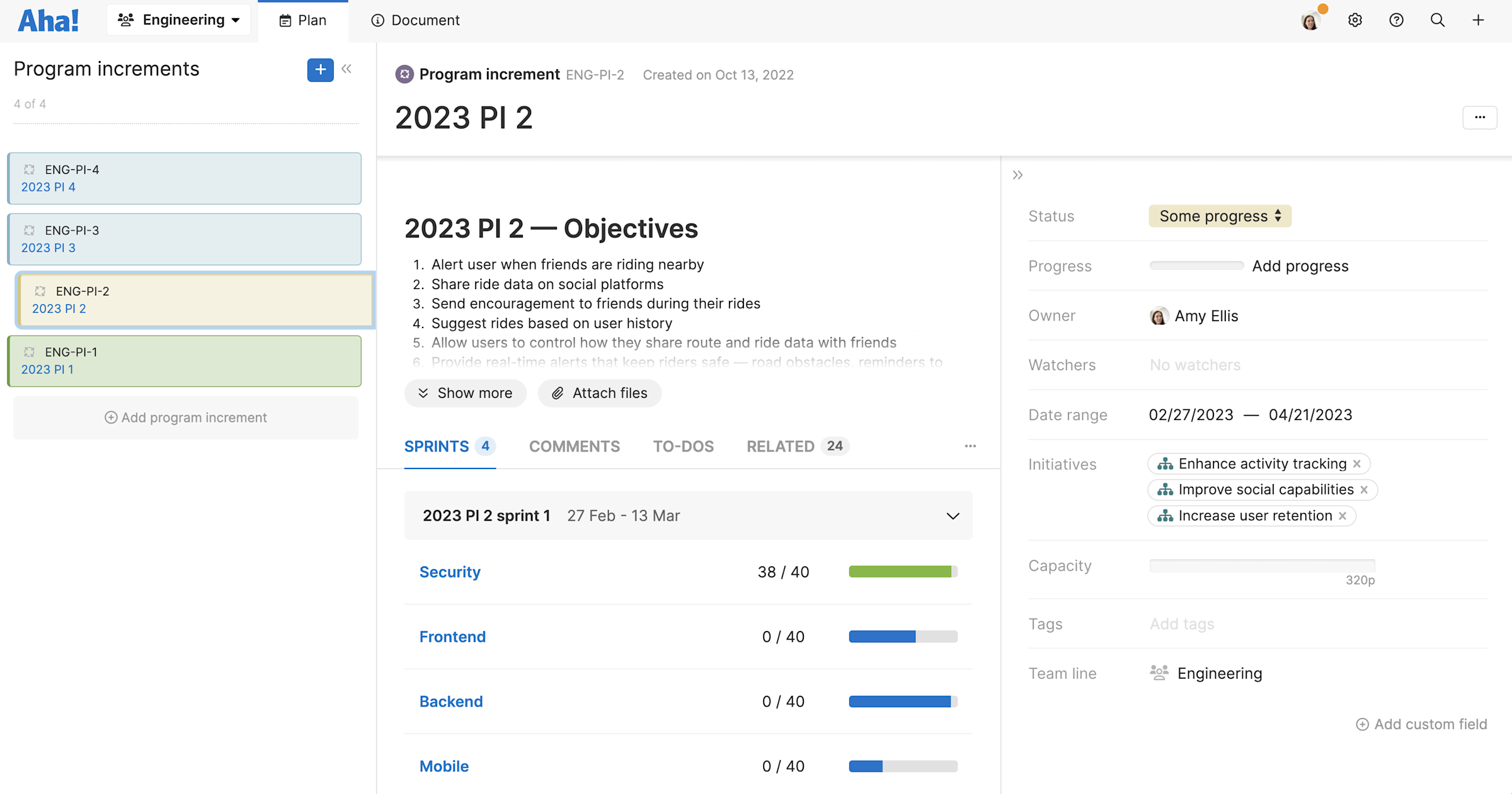 Introducing Program Increments for Companies Using SAFe® | Aha! software