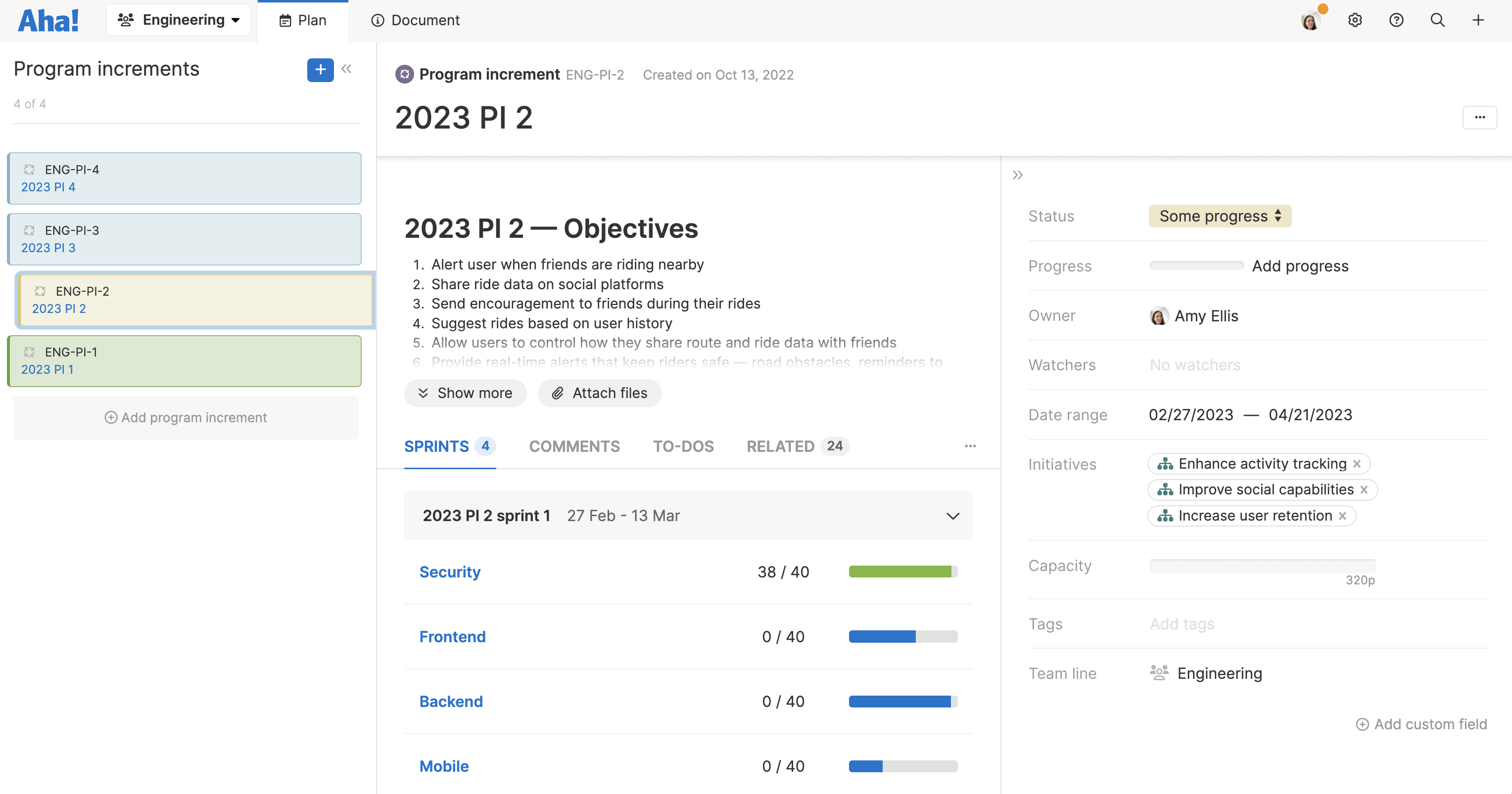 Introducing Program Increments for Companies Using SAFe® | Aha! software