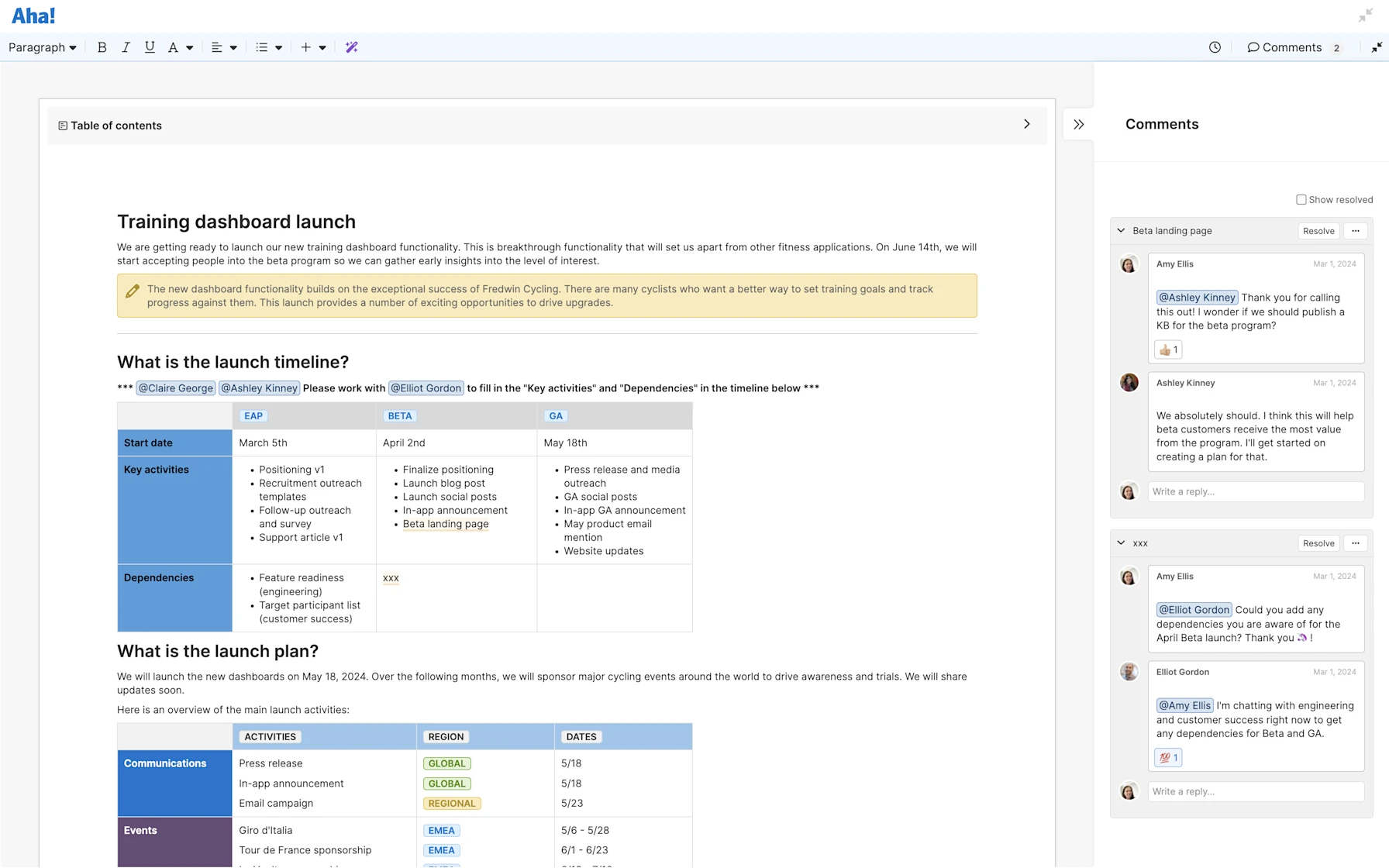 Aha! Knowledge — Centralize product information