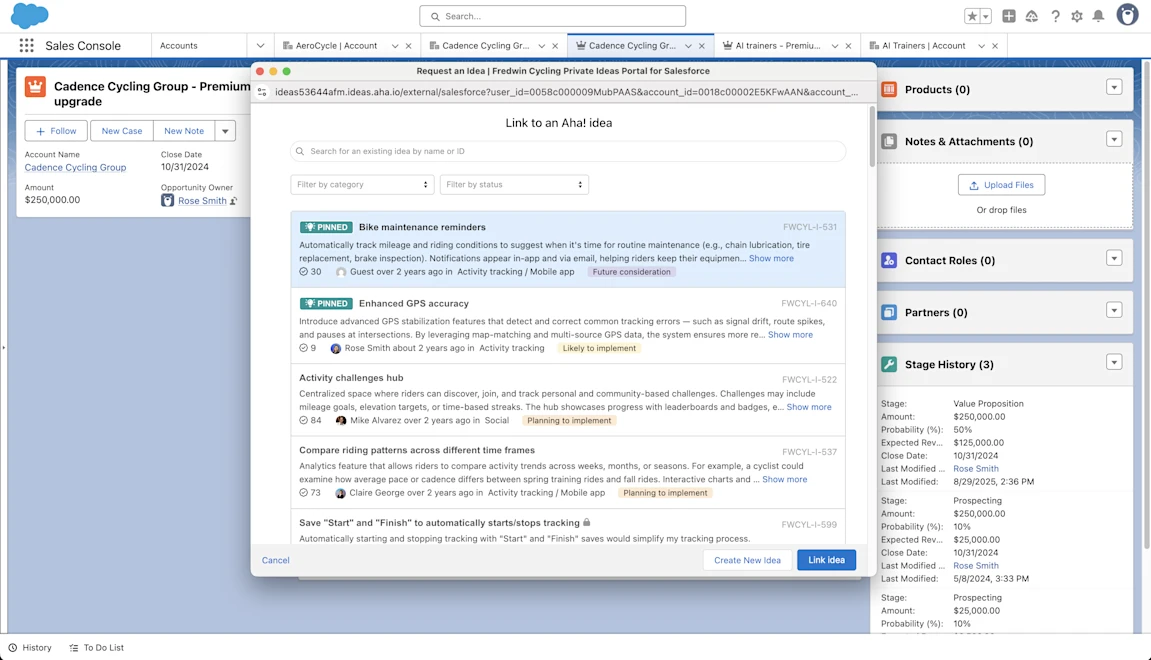 New Salesforce Search Improves Feedback Submission to Aha! Ideas