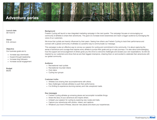 Just Launched! — Enhanced Creative Briefs for Marketing Teams | Aha!