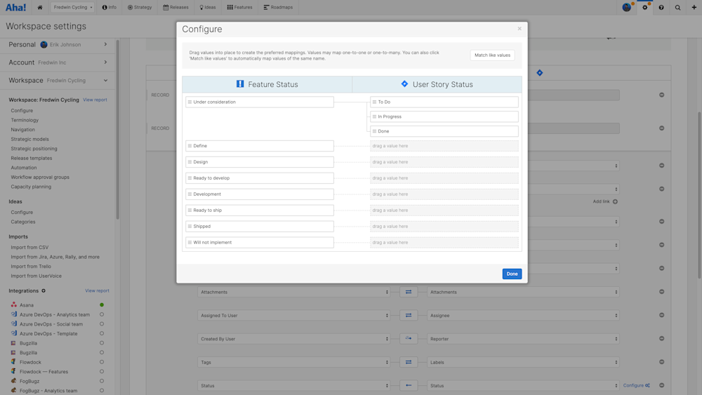Aha! Roadmaps | Map fields between Aha! Roadmaps and your development ...