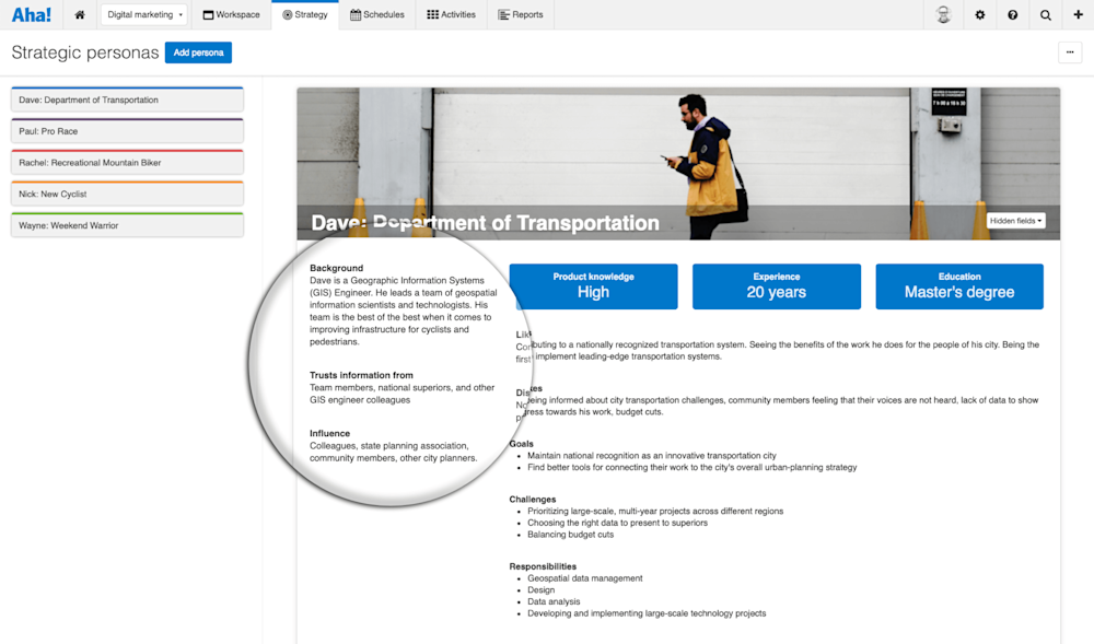 Just Launched! — Create More Visual Buyer and User Personas | Aha! software