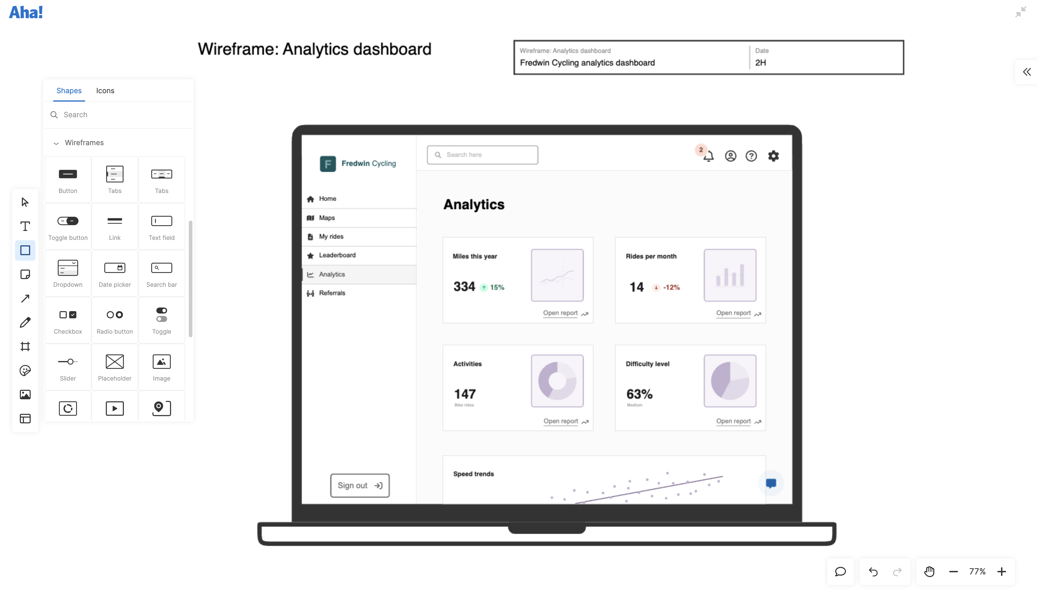 Aha! Whiteboards Wireframes — Mock Up New Experiences