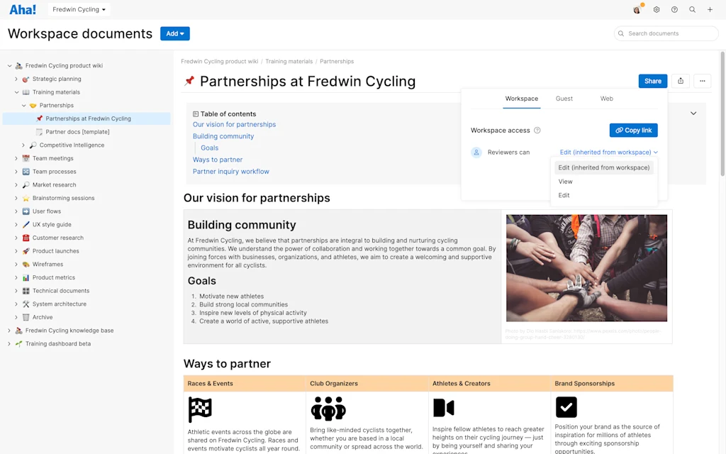 Aha! Knowledge Central hub — Centralize Product Information