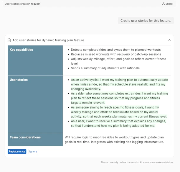 User stories | Aha! AI prompt library