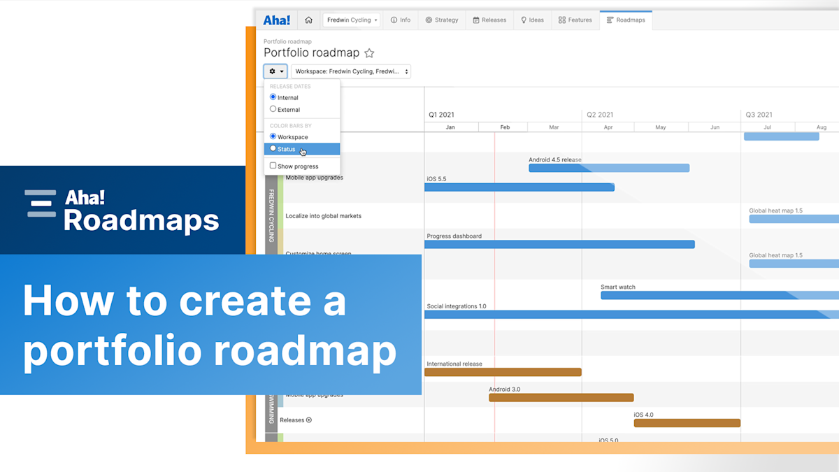 Aha! Roadmaps | How to create a portfolio roadmap | Aha! software