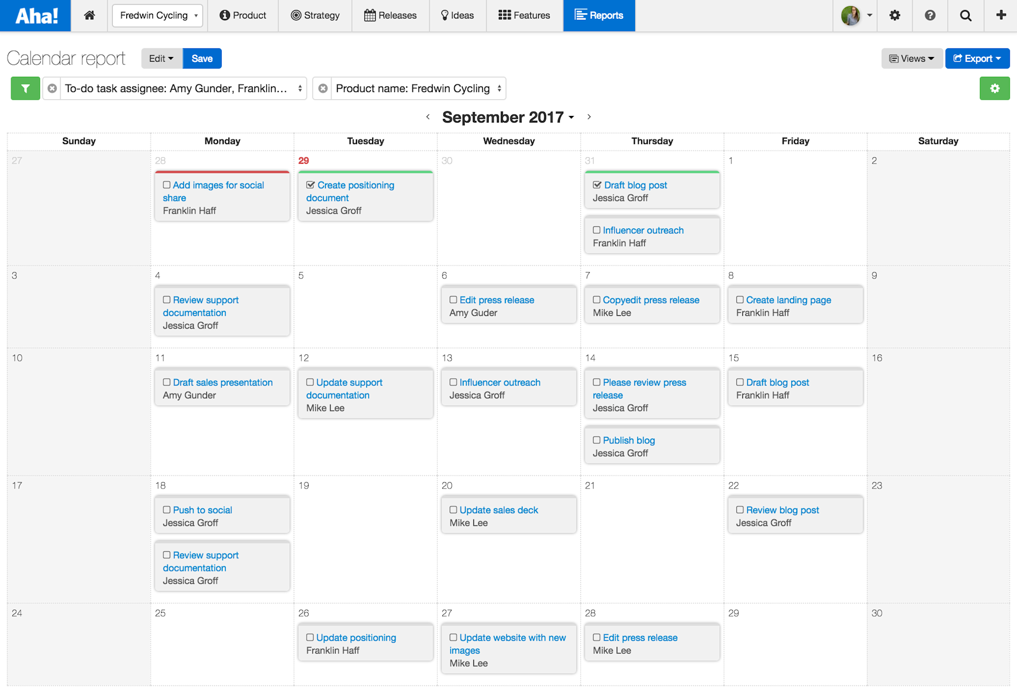 Just Launched! — Visual Calendar Report for Product Marketing | Aha ...