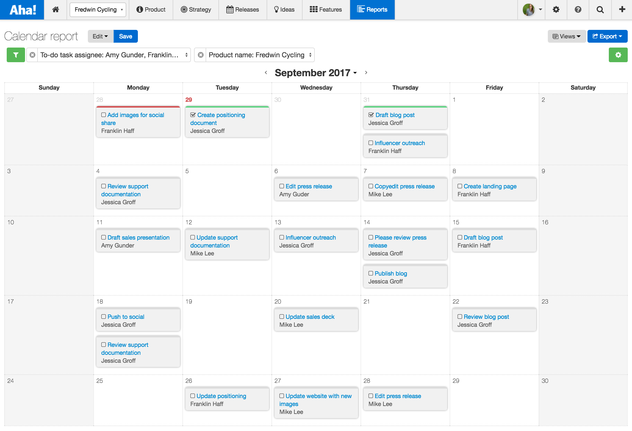 Just Launched! — Visual Calendar Report for Product Marketing | Aha ...