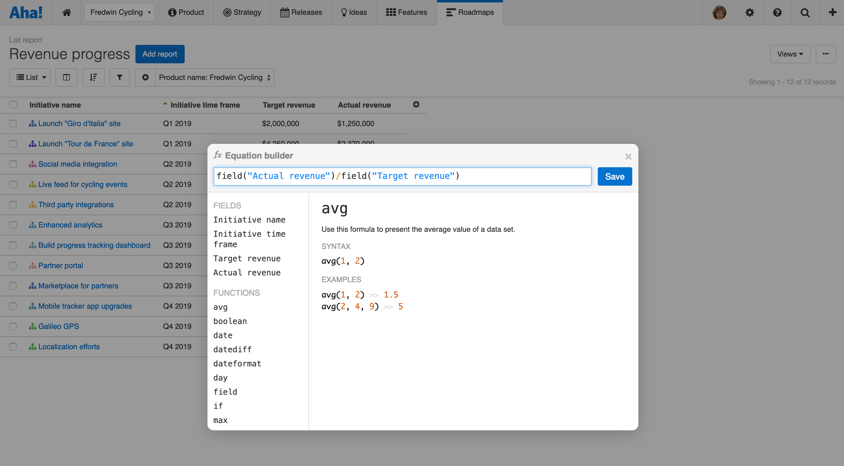 Just Launched! — Introducing Custom Equations in Aha! Reports | Aha ...