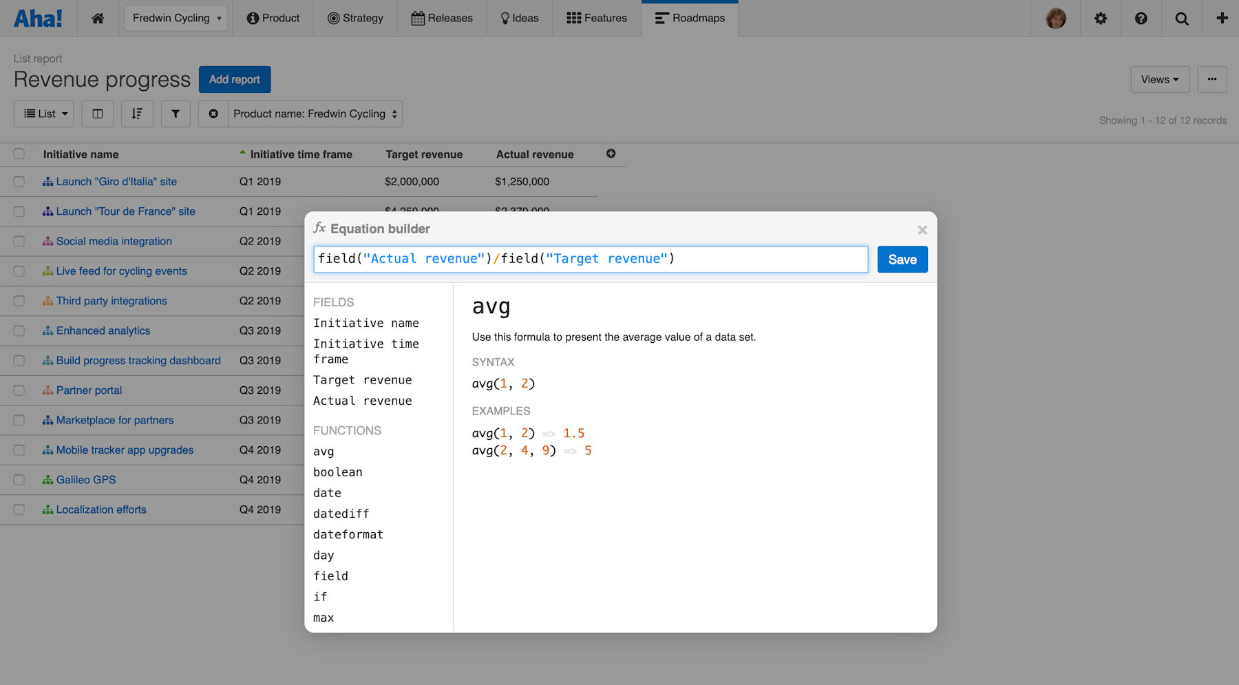 Just Launched! — Introducing Custom Equations in Aha! Reports | Aha ...