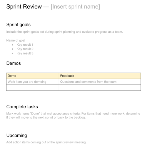 What is a Sprint Review? Template + Tips | Aha! software