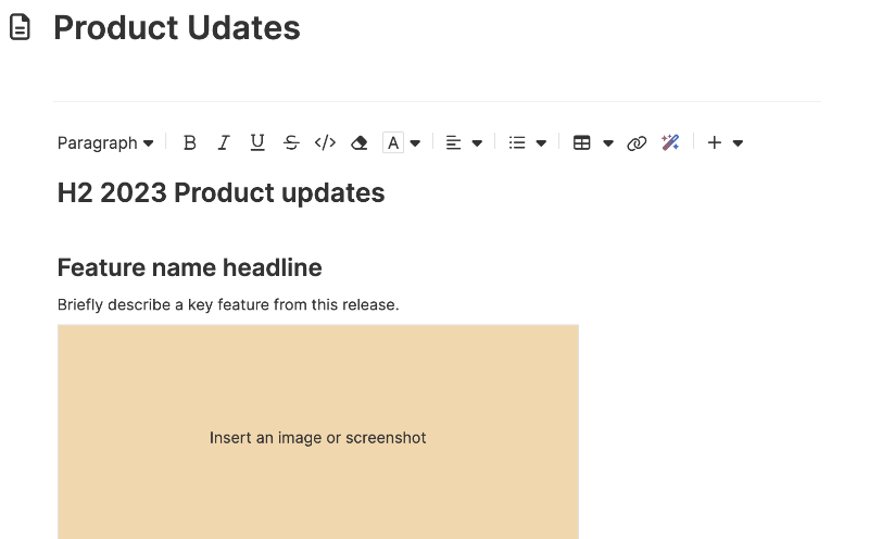 Product updates Template - Create a Product updates | Aha! software ...