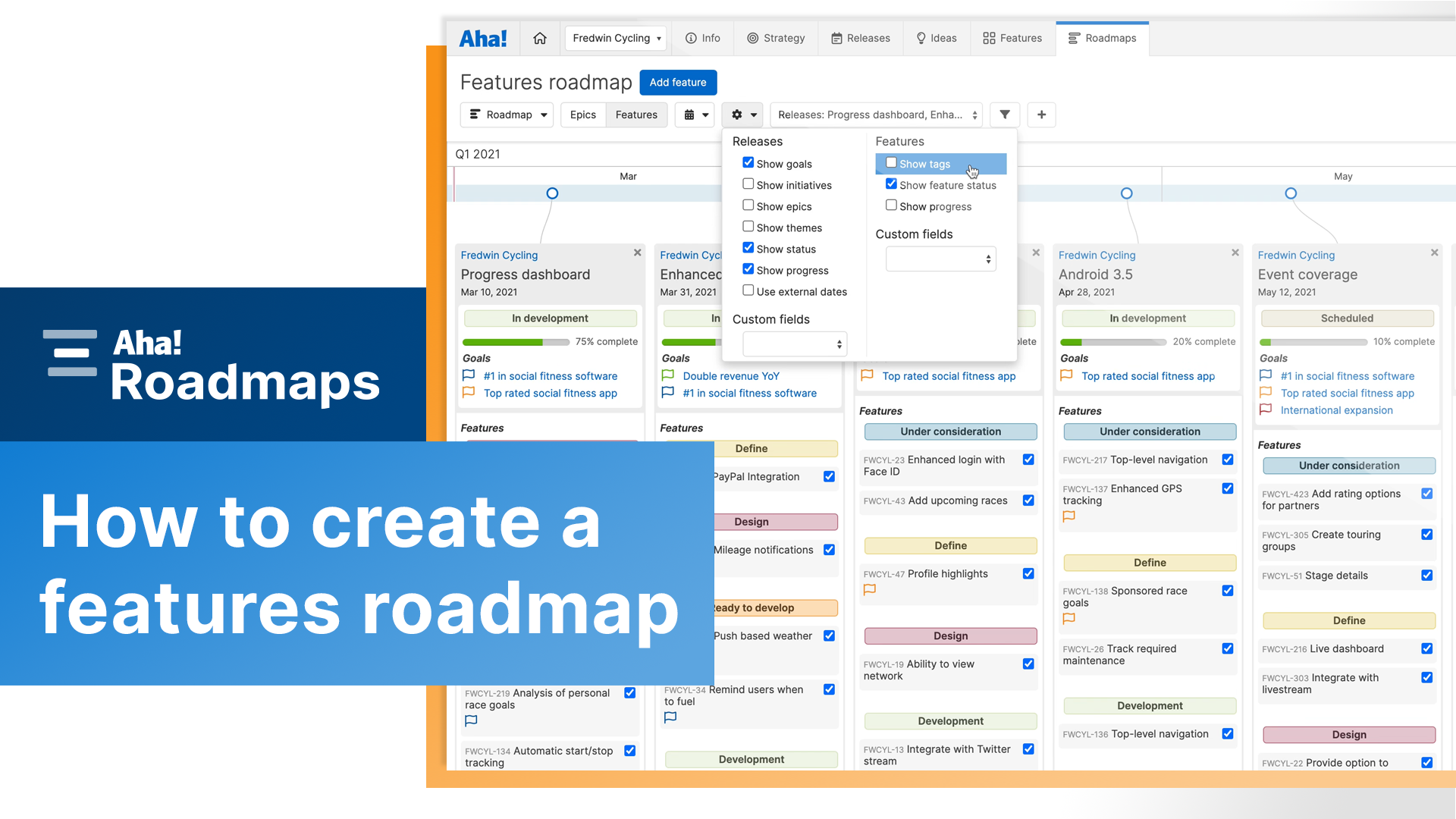 Aha! Roadmaps | How to create a features roadmap