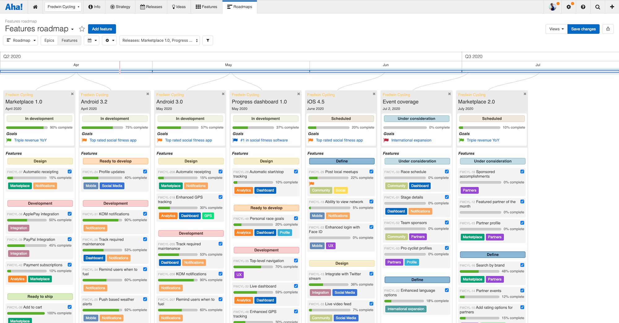 Trello Roadmap Tool Integration | Aha! software
