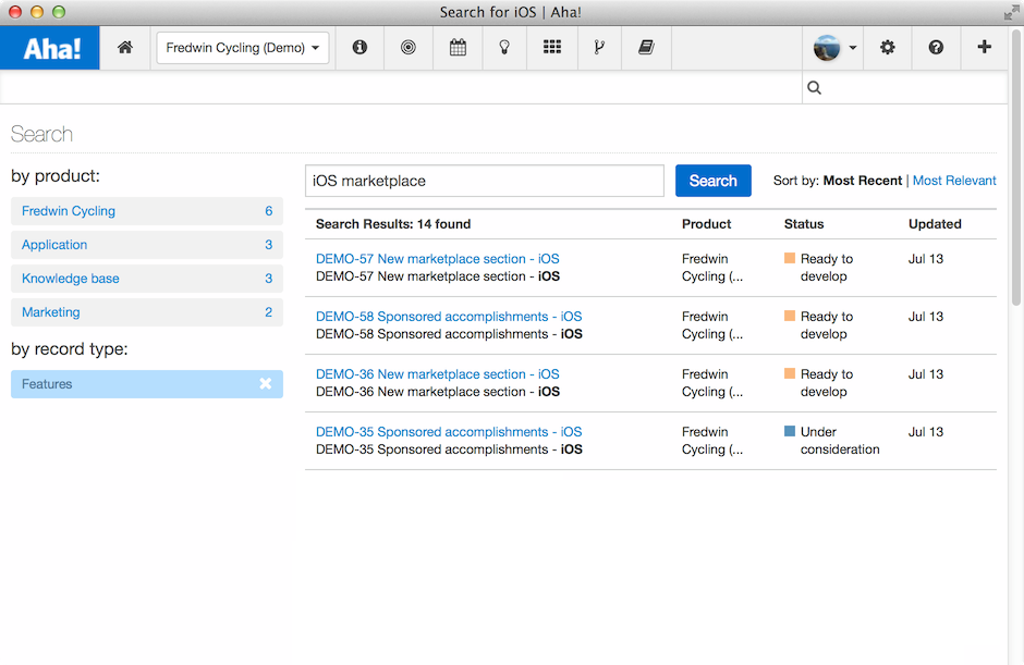 Just Launched! — Your Search Engine for Product Management | Aha! software