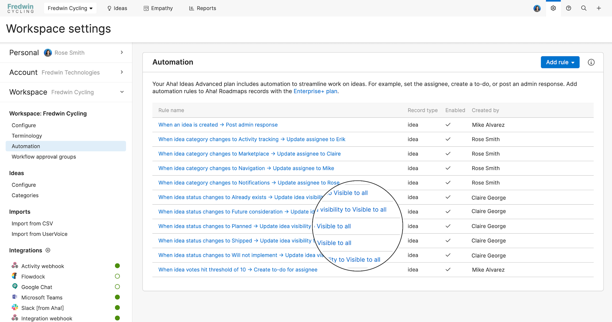 Automate Tasks in Aha! Ideas | Aha! software