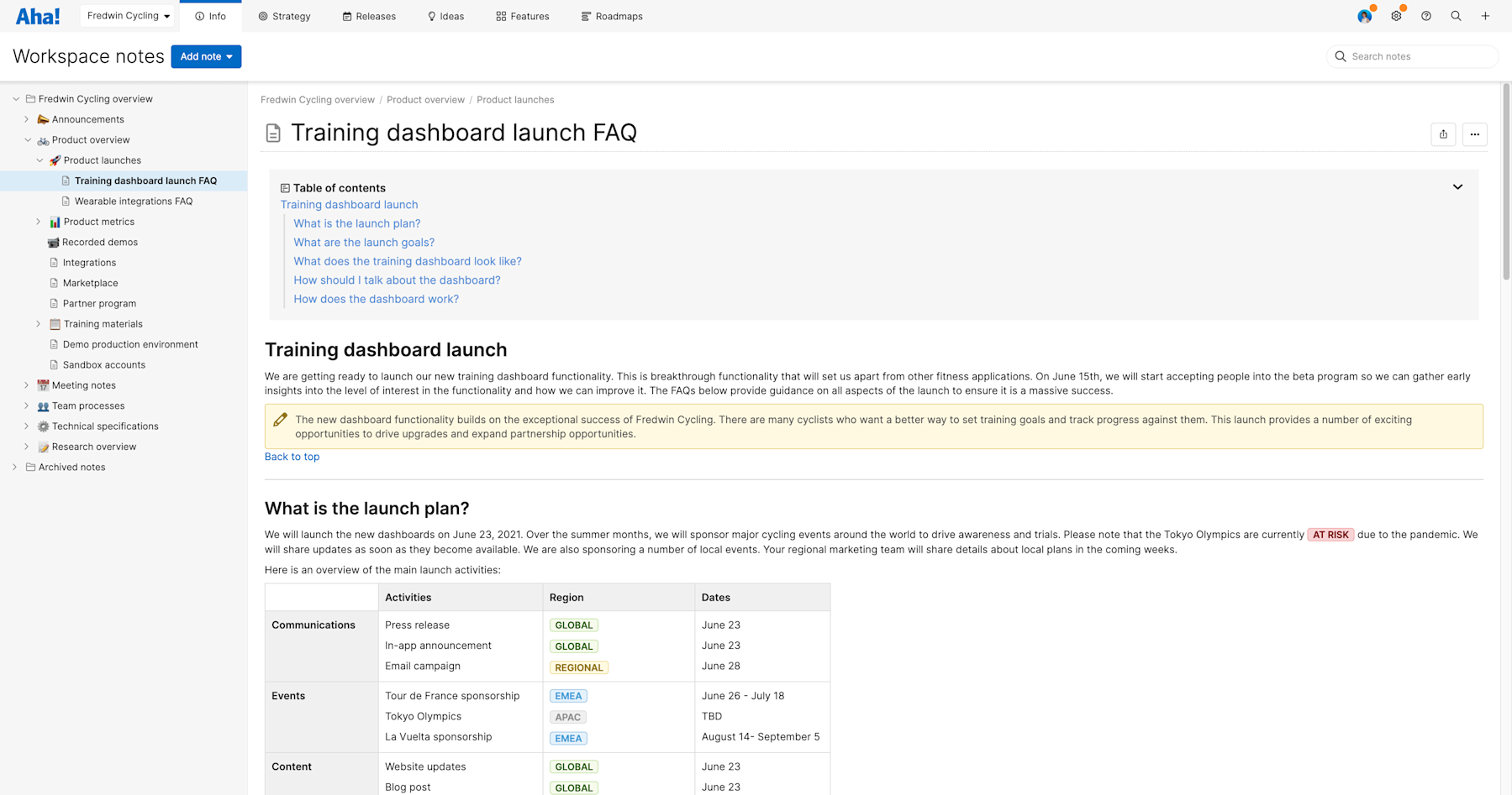 Internal Knowledge Base — Product Documentation | Aha! software
