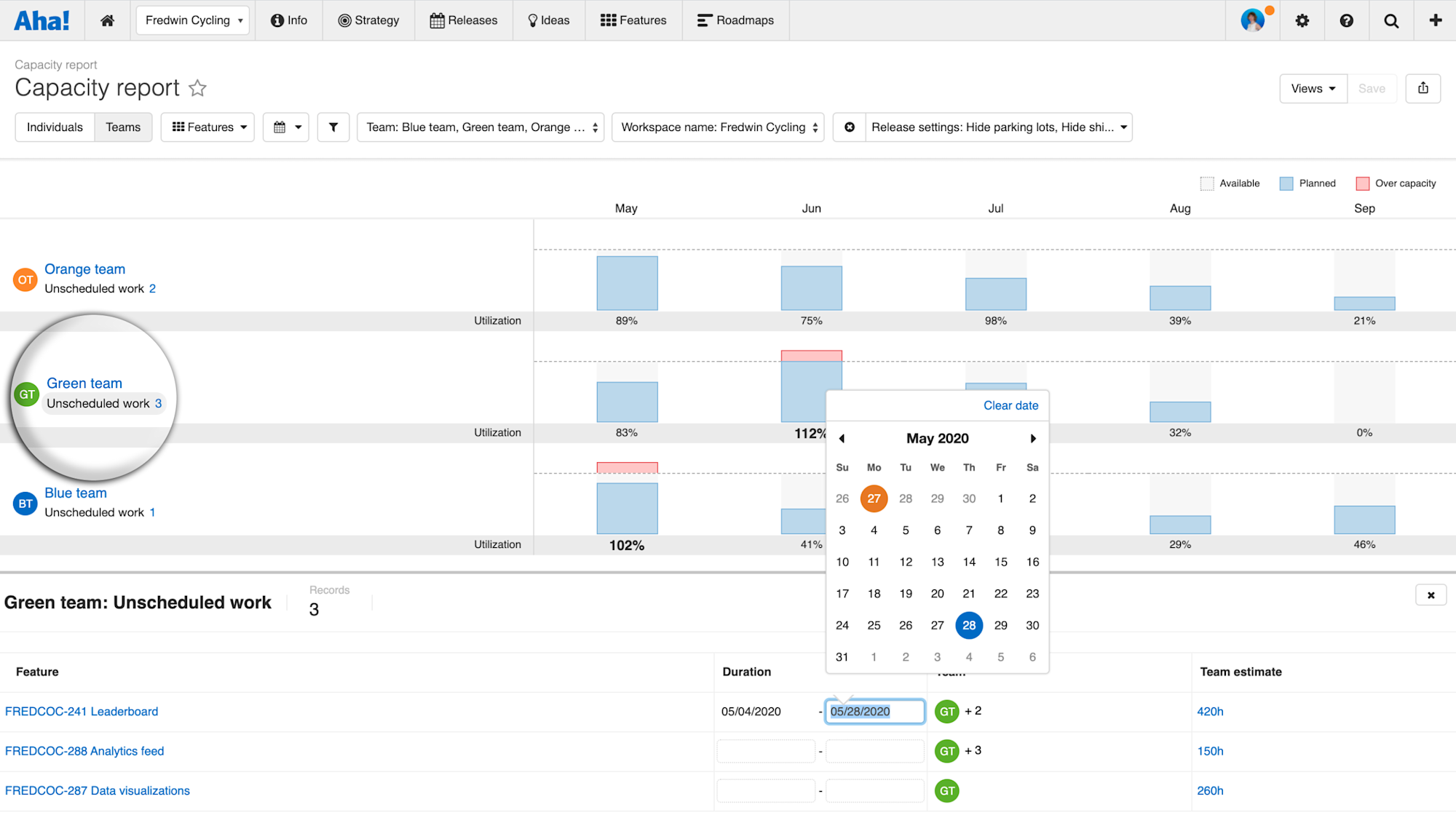 Just Launched! — Introducing Capacity Planning for Teams | Aha!
