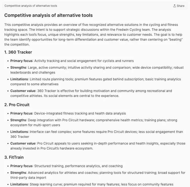 Competitive analysis | Aha! AI prompt library