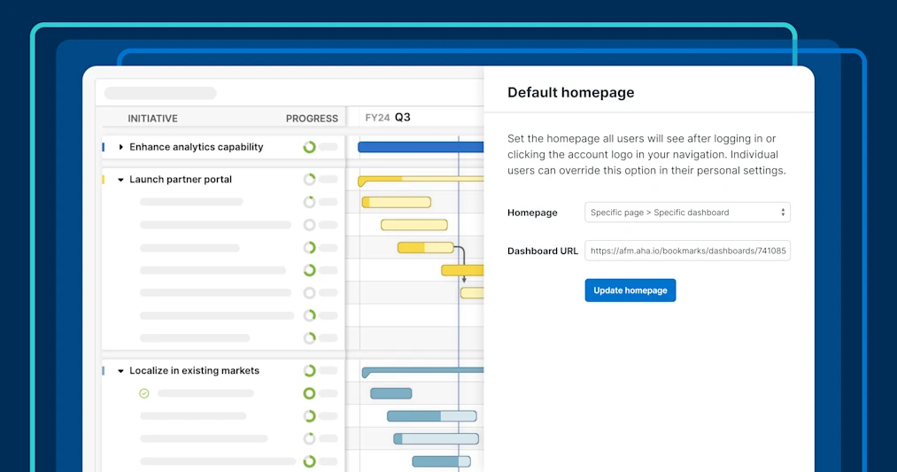 Set a default homepage for everyone in your account