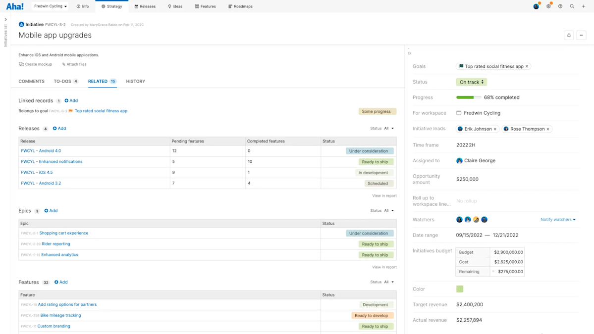 Strategic Roadmap and Planning Software — Aha! Roadmaps | Aha! software