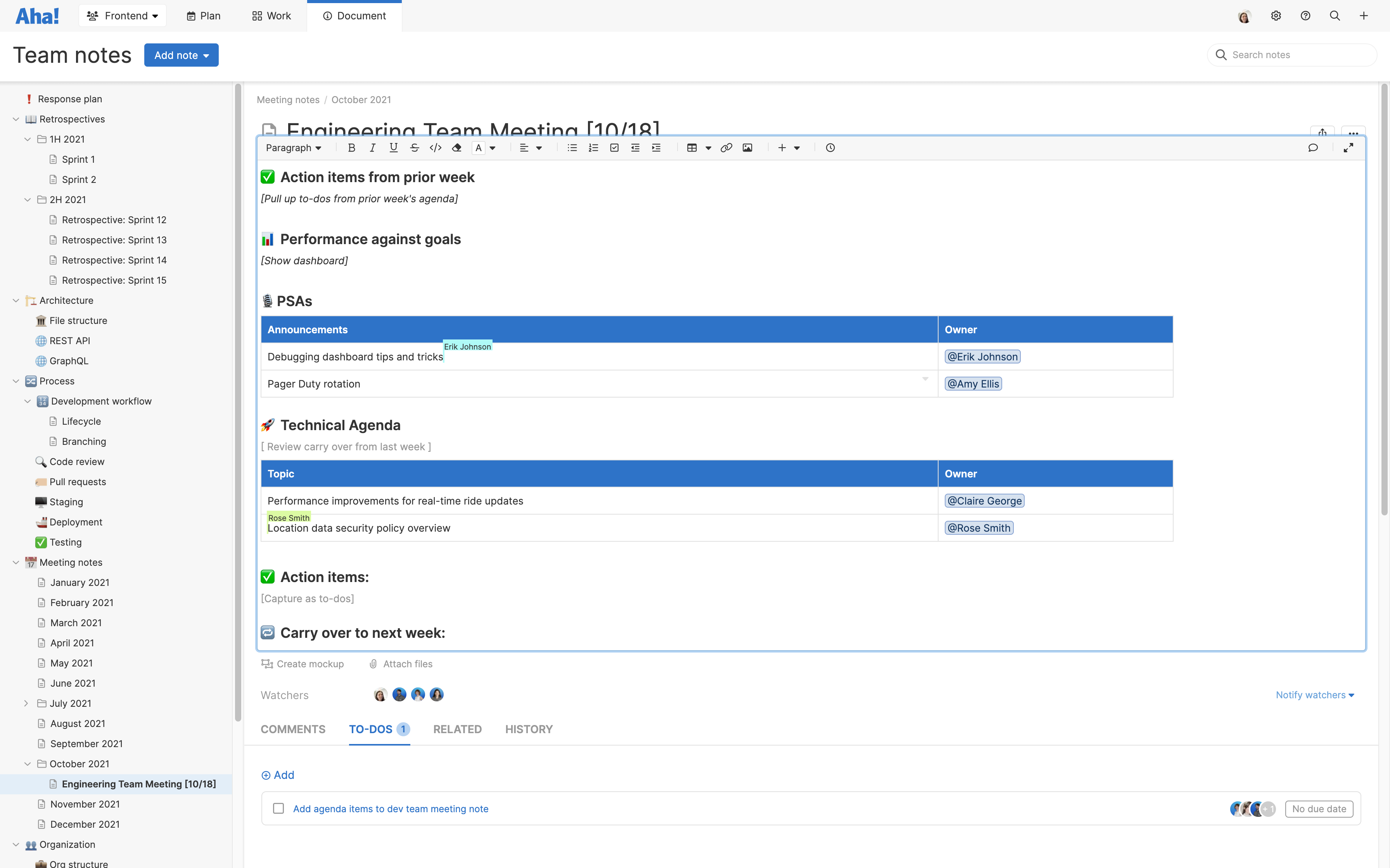 Aha! Develop Documentation — Capture Technical Information
