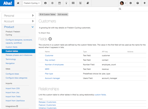 Just Launched! — Extend the Data Model of Aha! With Custom Tables | Aha ...