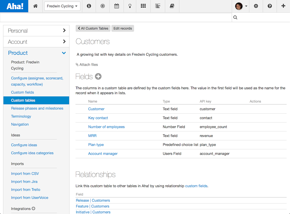 Just Launched! — Extend the Data Model of Aha! With Custom Tables | Aha ...