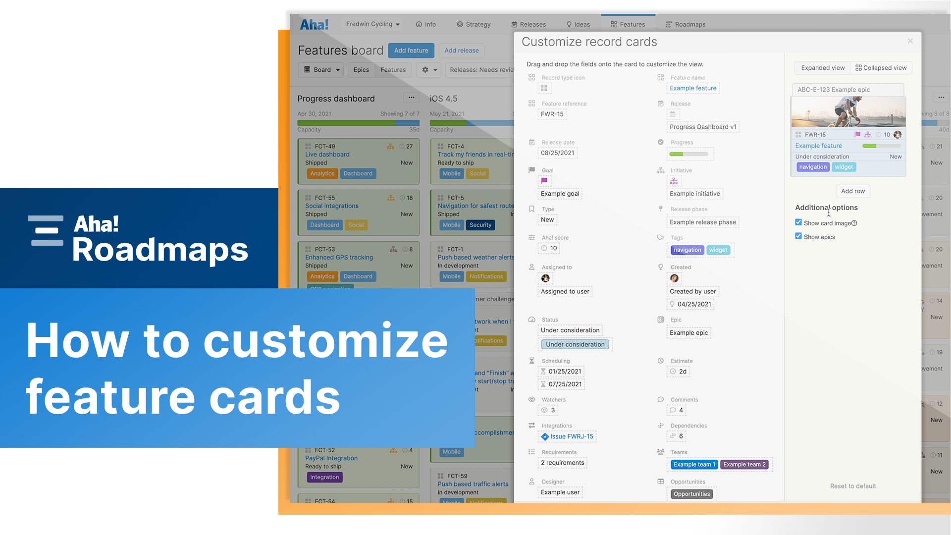 Aha! Roadmaps | How to customize feature cards