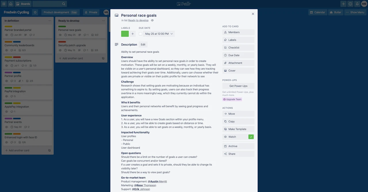 Trello Roadmap Tool Integration