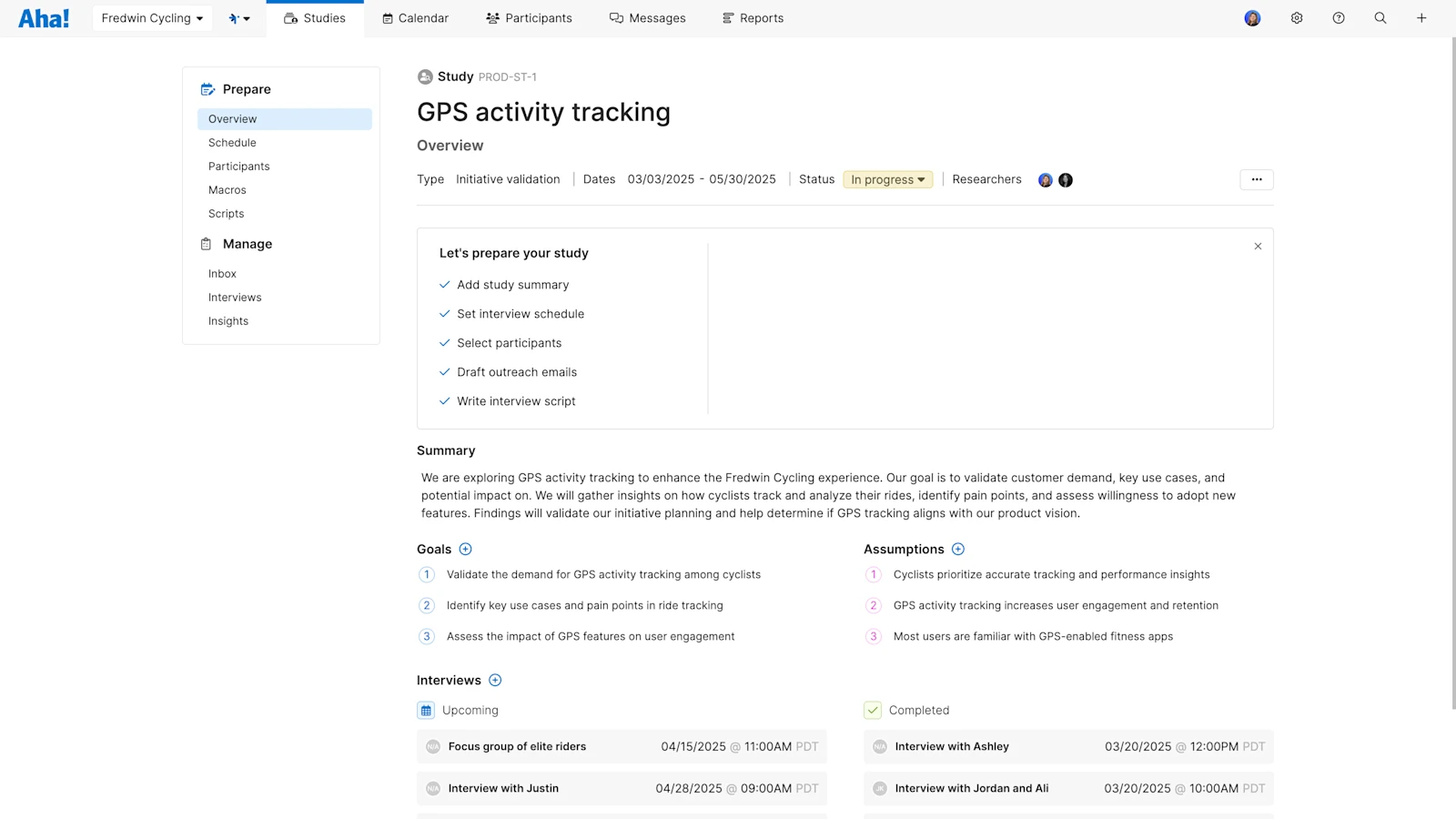 Aha! Discovery Studies — Centralize Customer Research