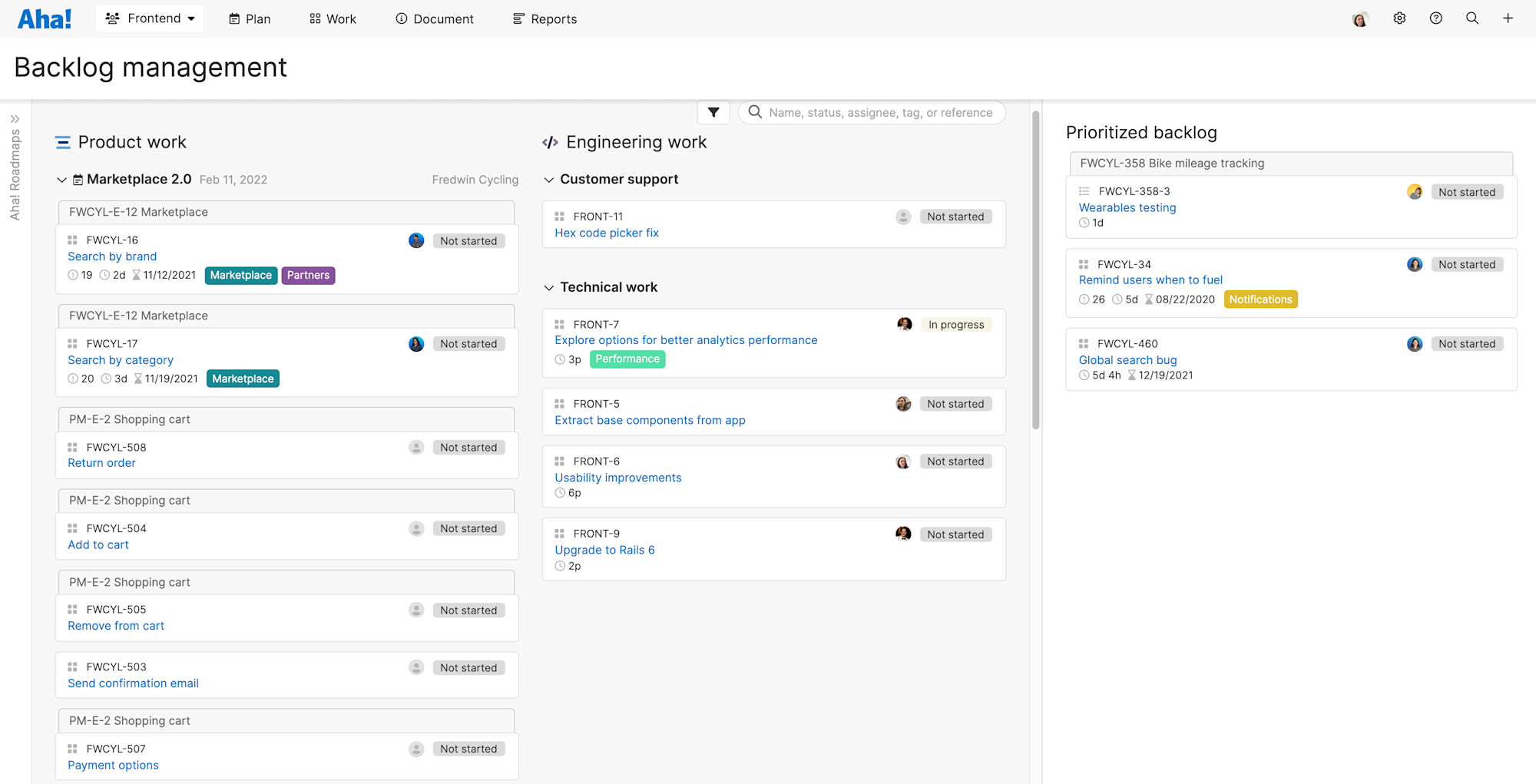 Bulk Assign Features in Aha! Roadmaps to Engineering in Aha! Develop ...