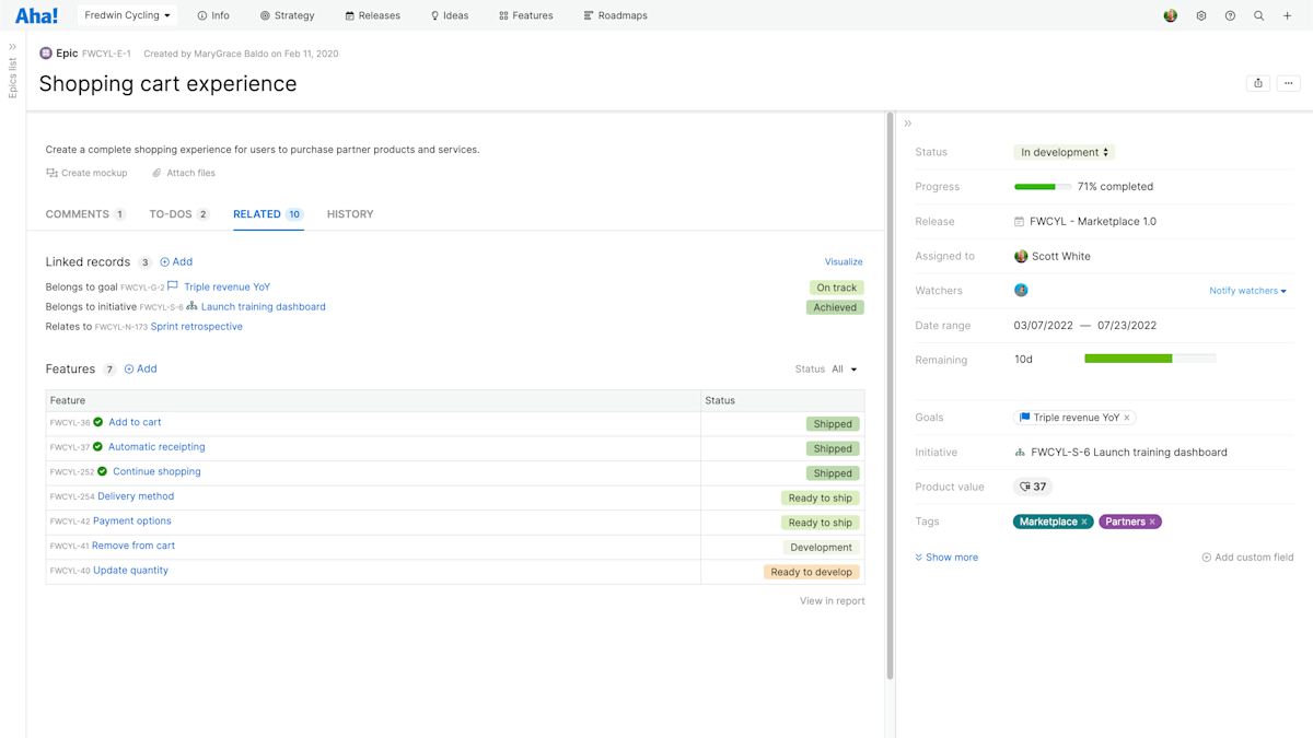 Product Features and Requirements Management Software | Aha! software