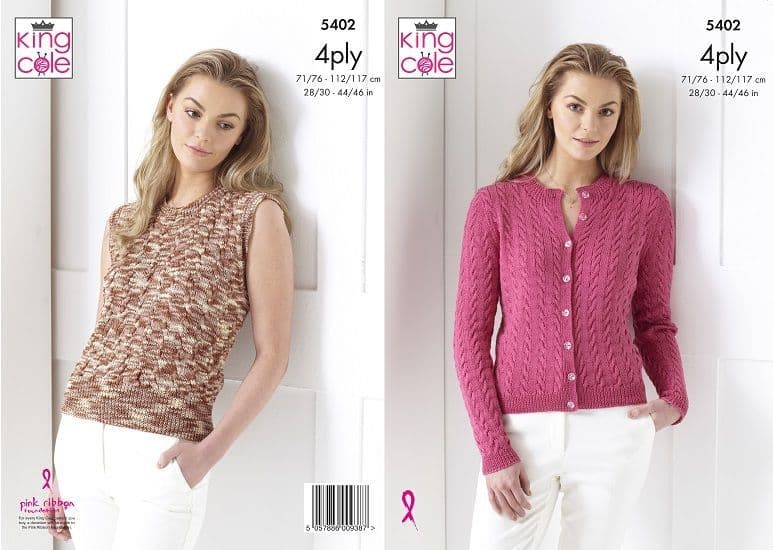 King Cole cotton 4 ply womans leaflet 5402 | Craftee Cottage