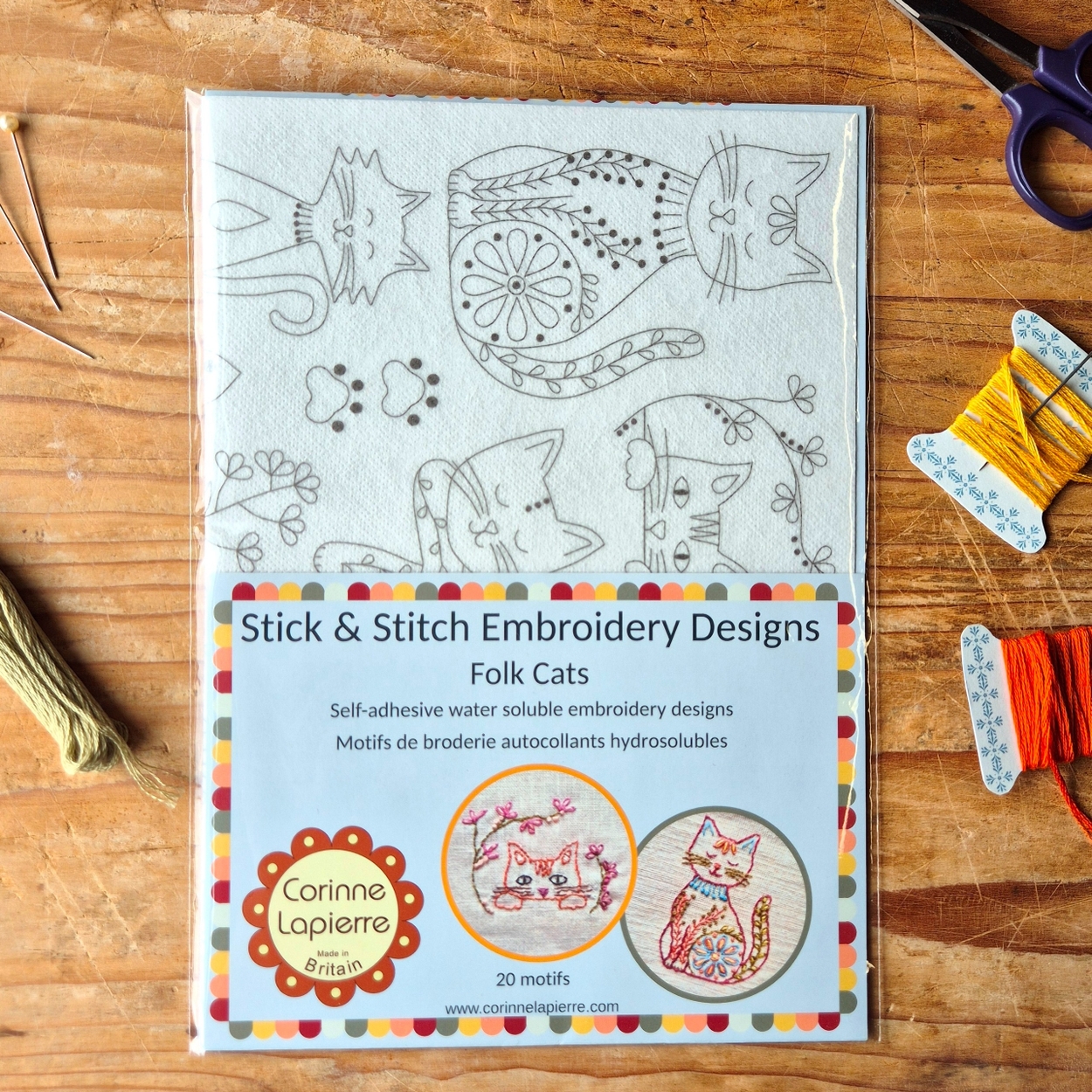 *Corinne Lapierre Stick & Stitch Embroidery Designs - Folk Cats ...