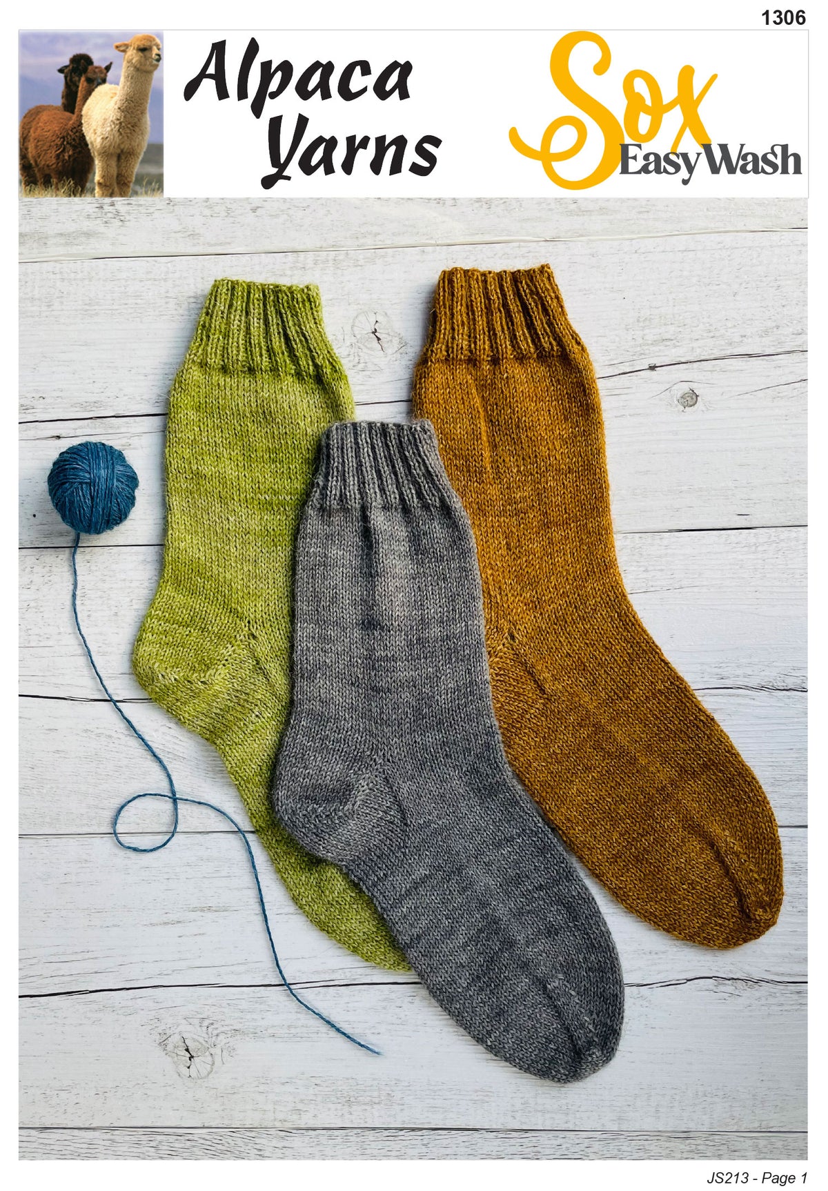 Alpaca Yarns NZ Sock Pattern Leaflet 1306 - Alpaca Yarns of New Zealand ...