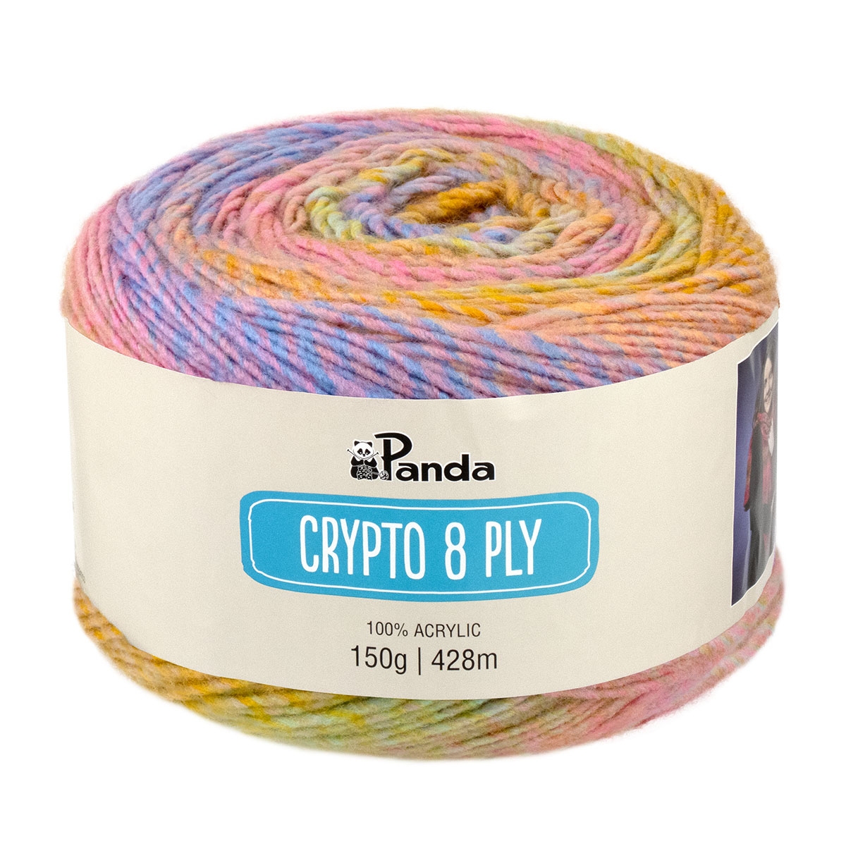 Crypto 8 ply - 25 - pastel rainbow - Panda | Craftee Cottage