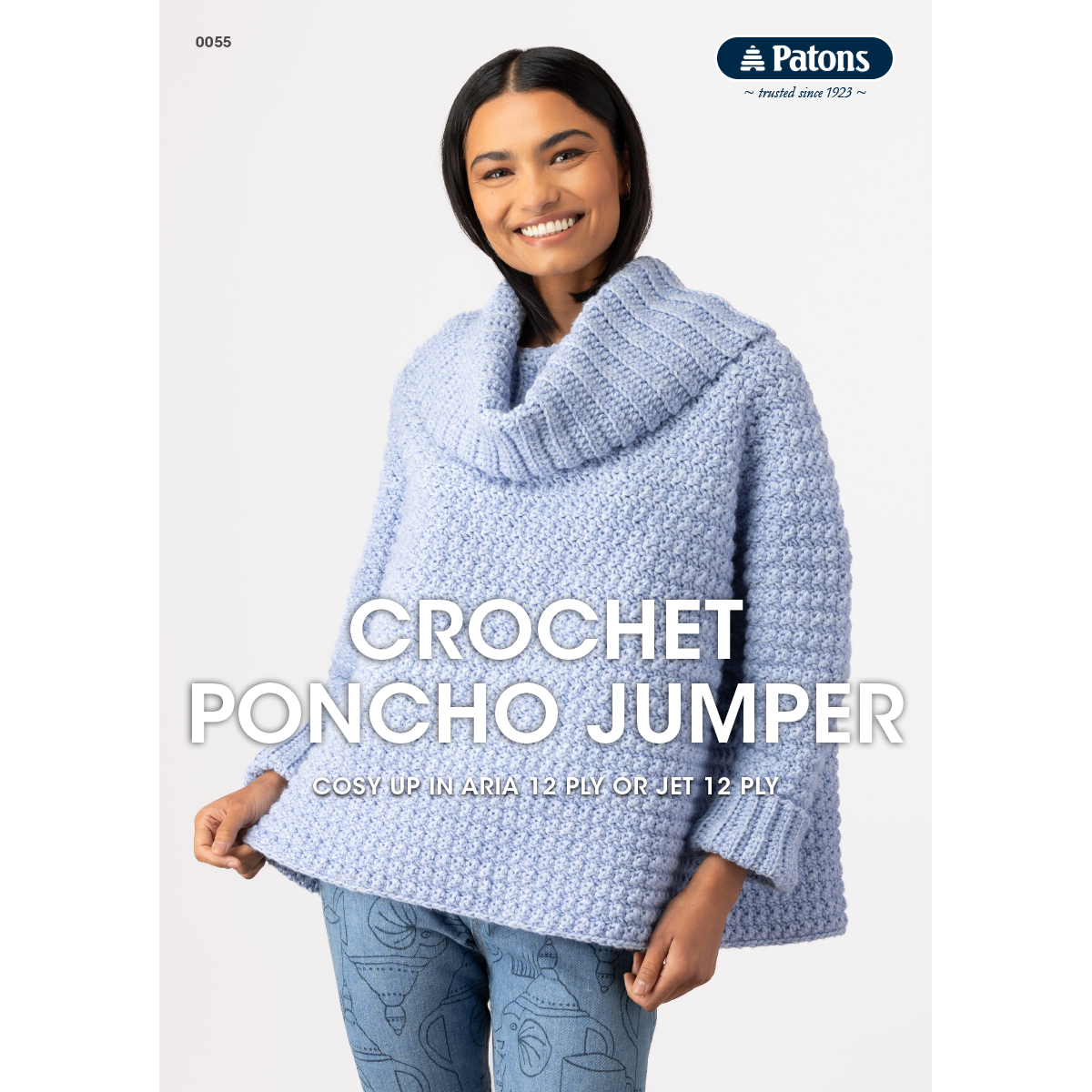 Patons Crochet poncho jumper leaflet 0055 - Patons | Craftee Cottage