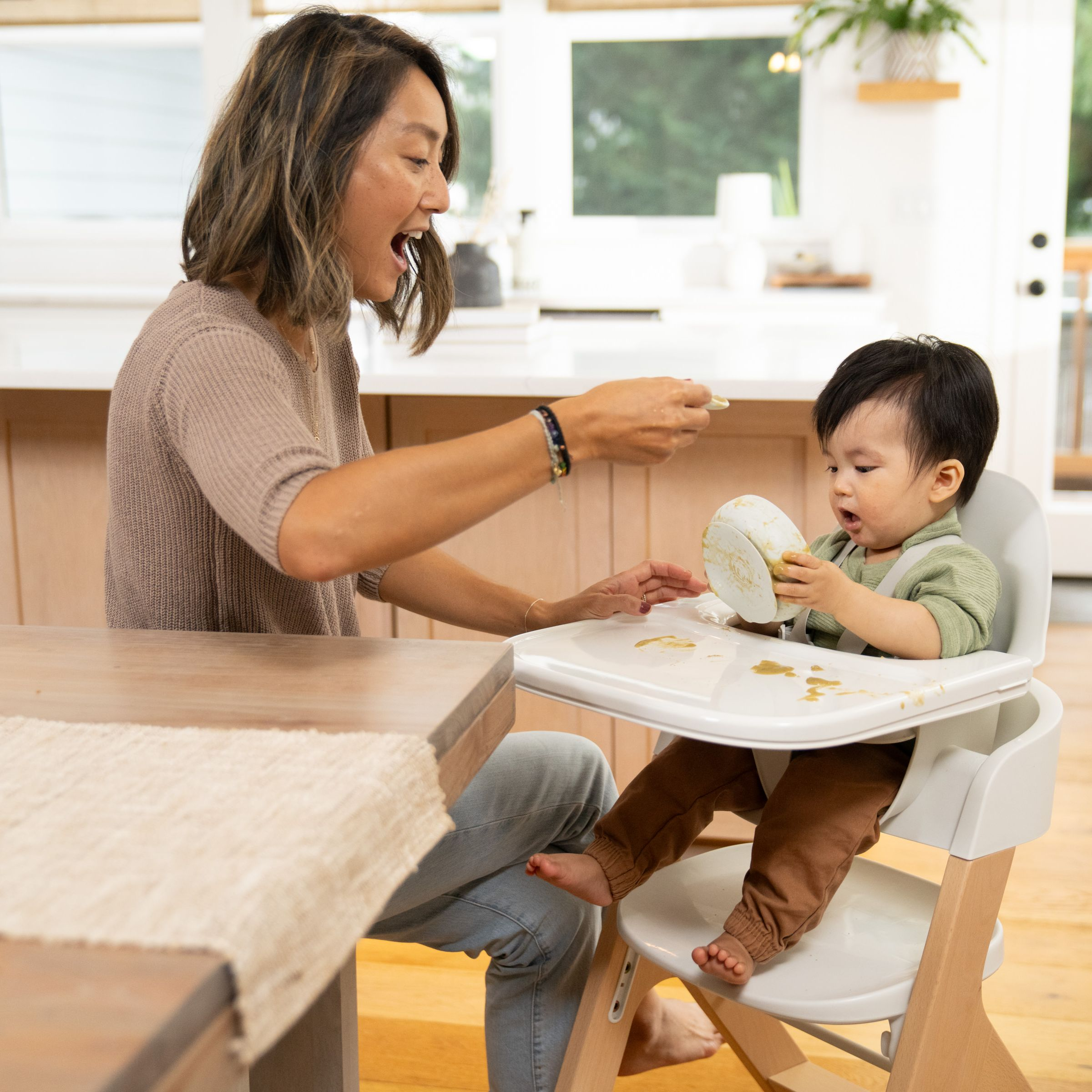 Mockingbird High Chair - Beechwood/White | Babylist Shop