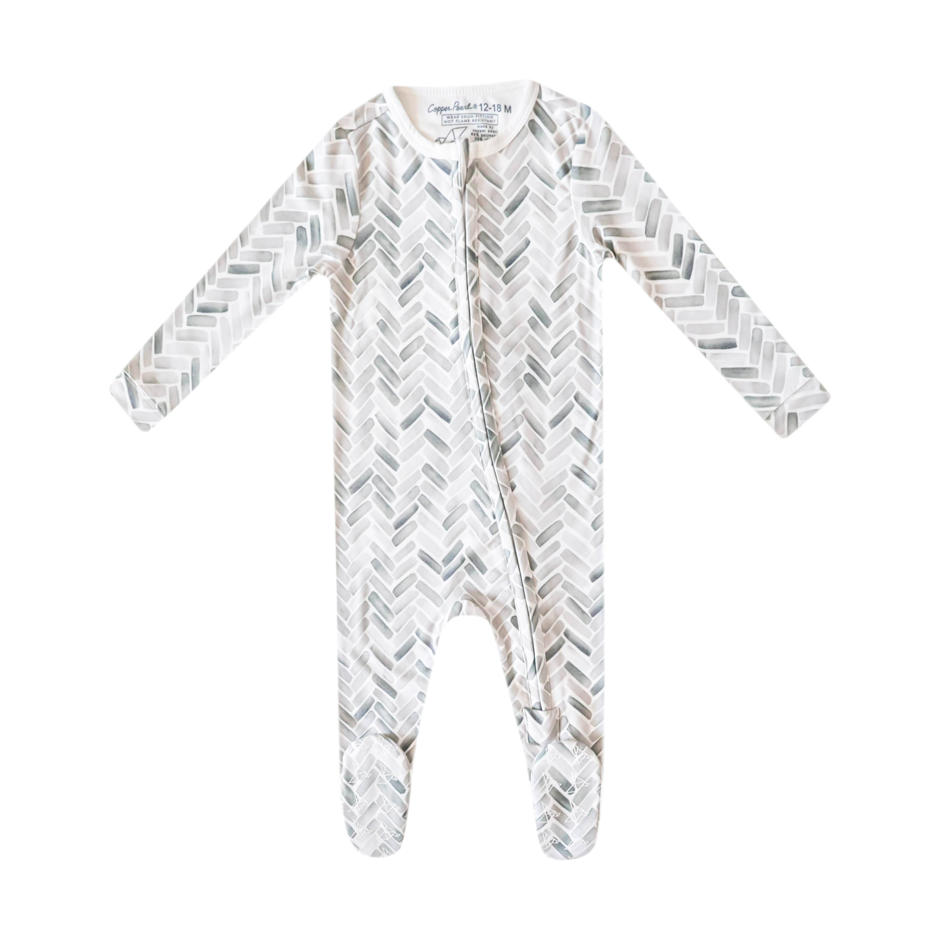Copper Pearl Printed Zip-Up Footie - Alta, 0-3 M | Babylist Shop