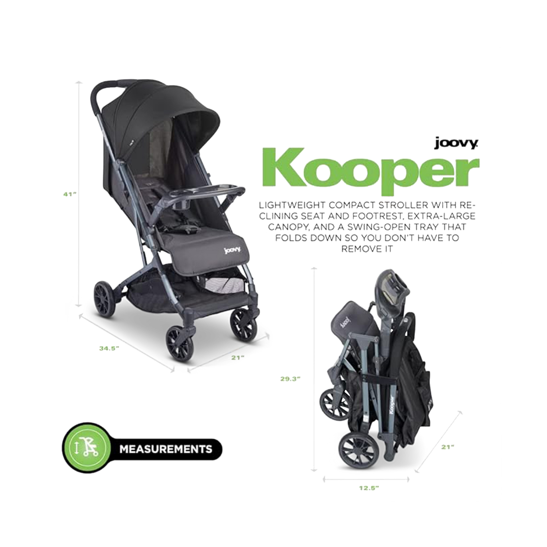 Joovy Kooper Stroller - Forged Iron | Babylist Shop