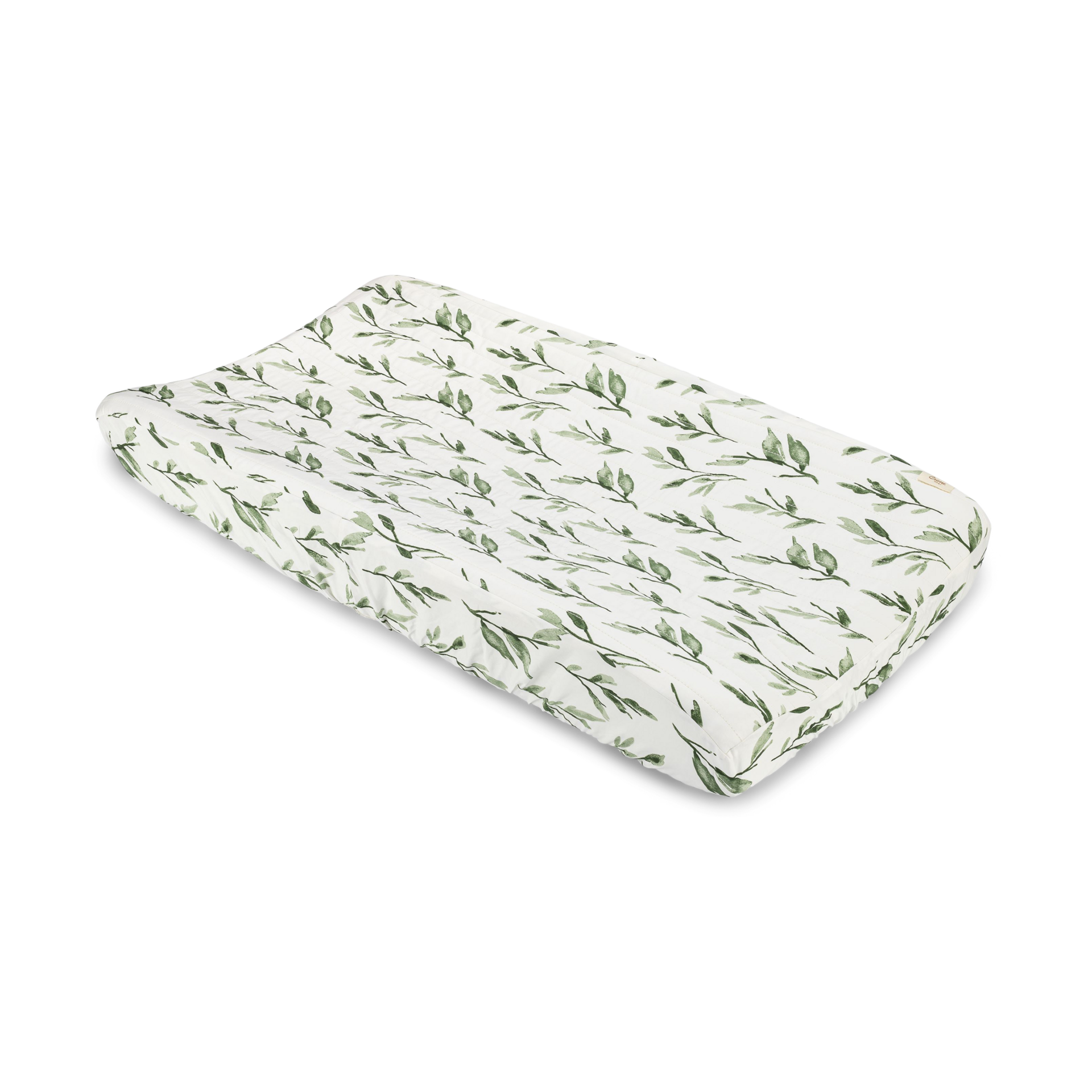 Crane Baby Cotton Quilted Change Pad Cover - Parker Leaf | Babylist Shop