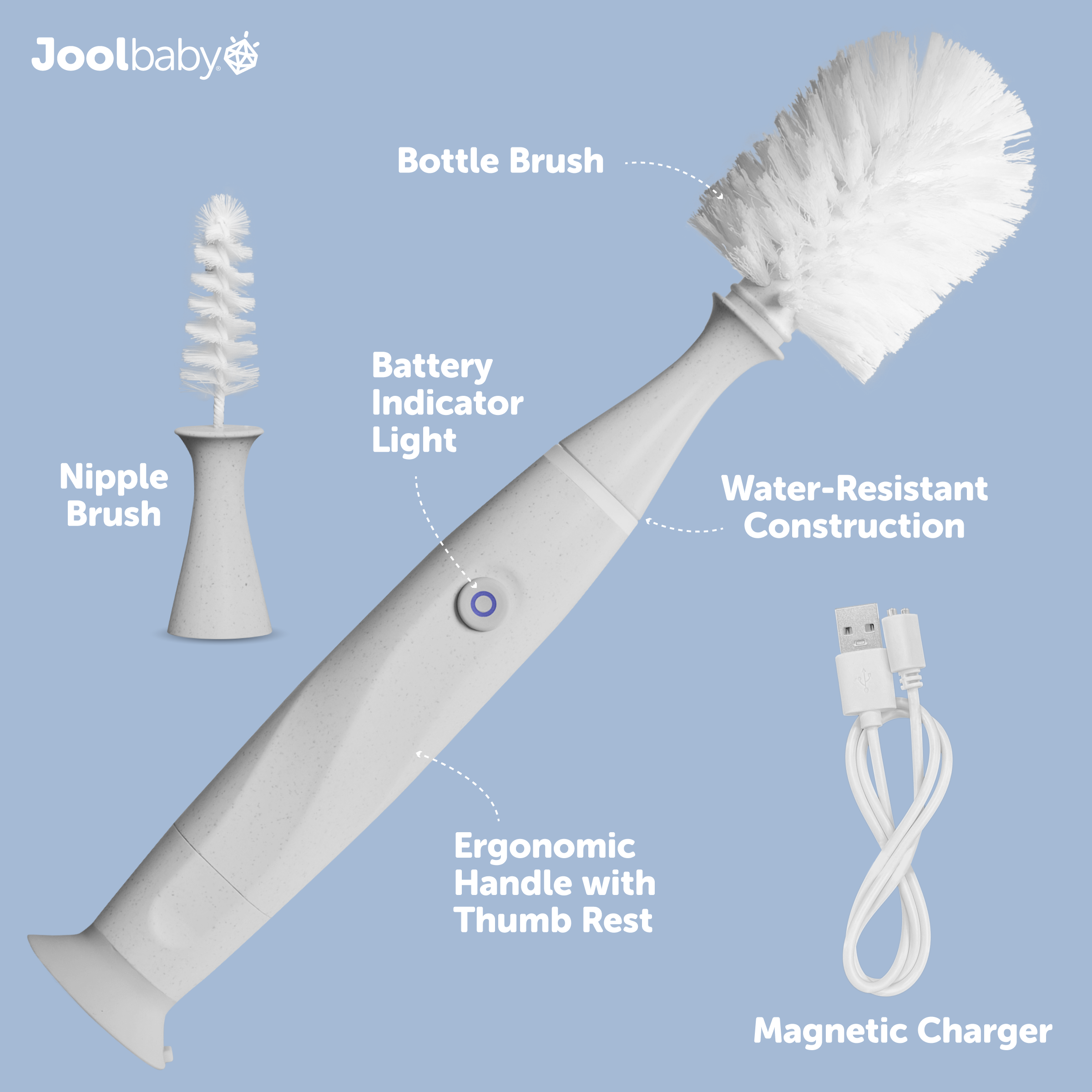 Jool Baby Electric Bottle Brush Cleaner - Gray | Babylist Shop