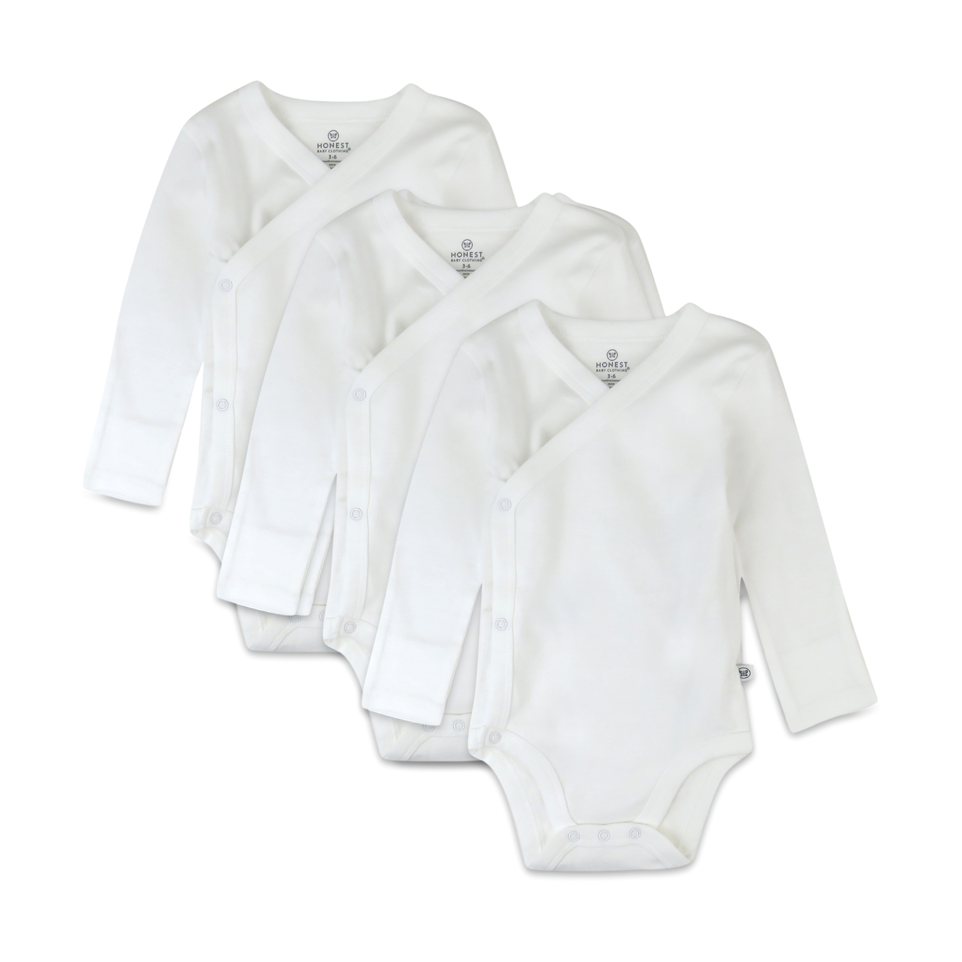 Honest Baby Clothing 3-Pack Organic Cotton Long Sleeve Side Snap ...