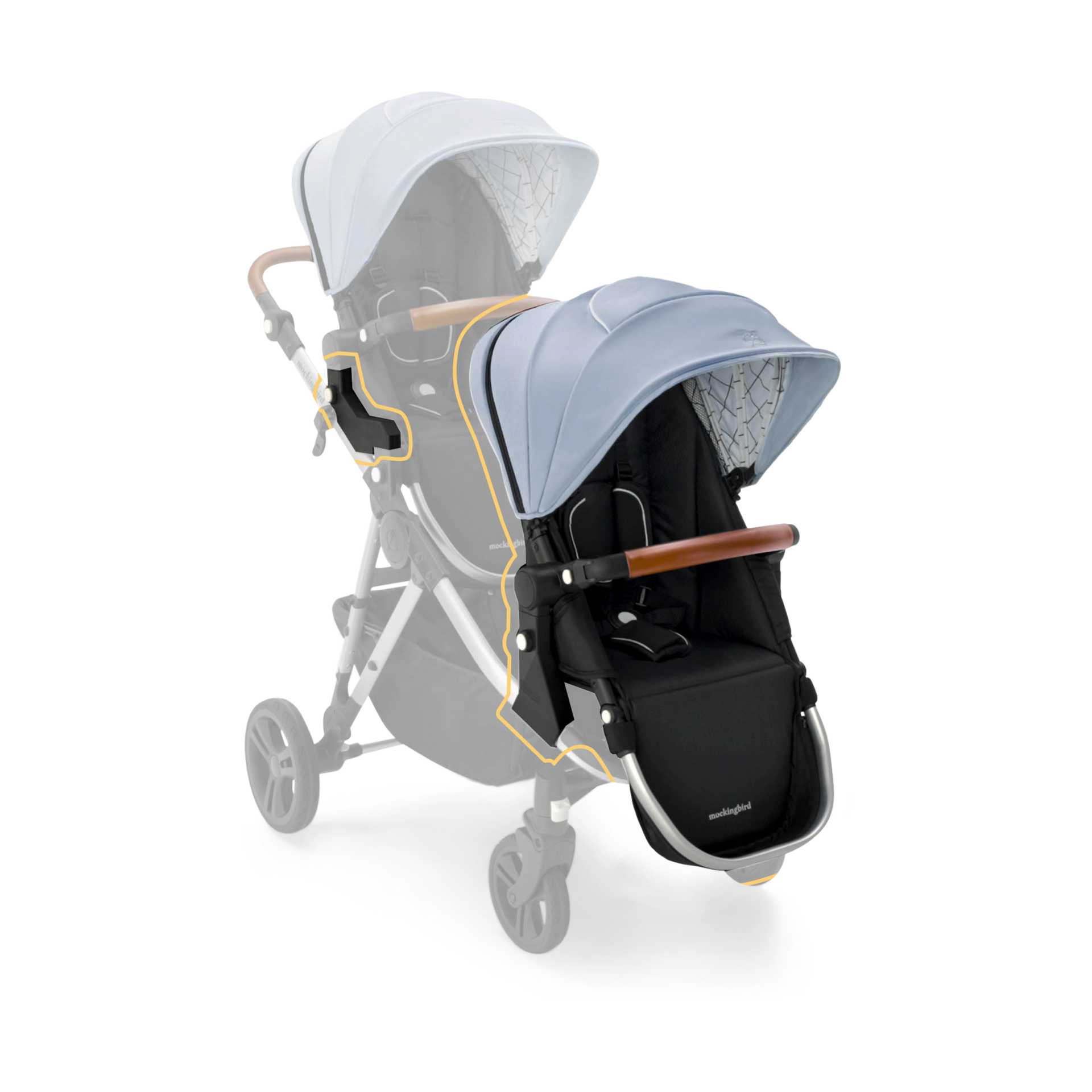 Mockingbird 2nd Seat Kit 2.0 - Sky/Windowpane Canopy With Penny Leather ...